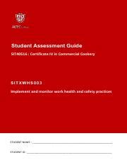 SITXWHS Implement And Monitor Work Health And Safety Practices