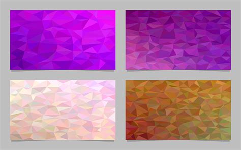 Polygonal Irregular Triangle Tile Mosaic Card Background Set Modern Vector Mosaic Designs From