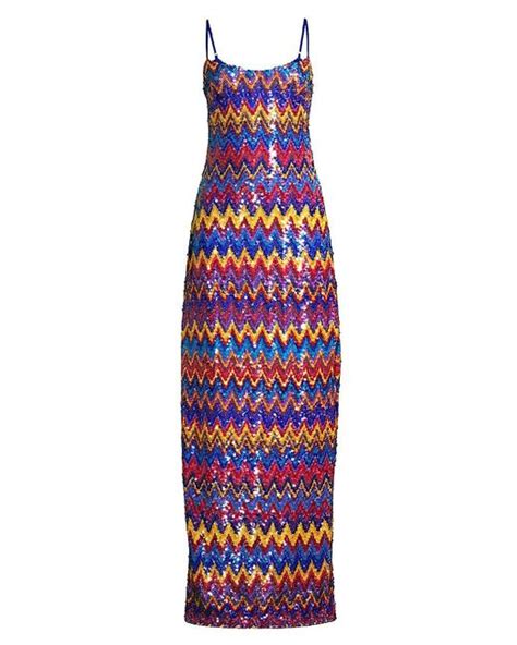 Ramy Brook Margaret Sequin Floor Length Gown In Purple Lyst