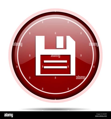 Disk Red Glossy Round Web Icon Circle Isolated Internet Button For