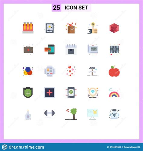 25 Creative Icons Modern Signs And Symbols Of Object Creative Heart Smart Hand Stock Vector