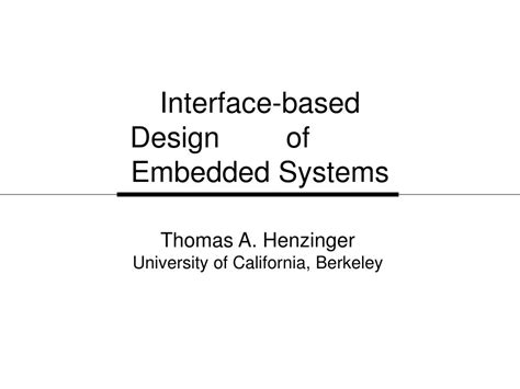 PPT Interface Based Design Of Embedded Systems PowerPoint Presentation ID