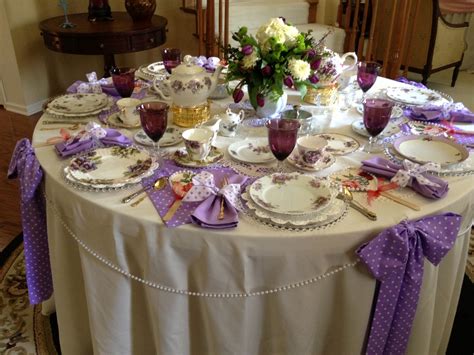 Violet Tea Party Table Decorations
