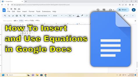 How To Insert and Use Equations in Google Docs [Guide] - YouTube