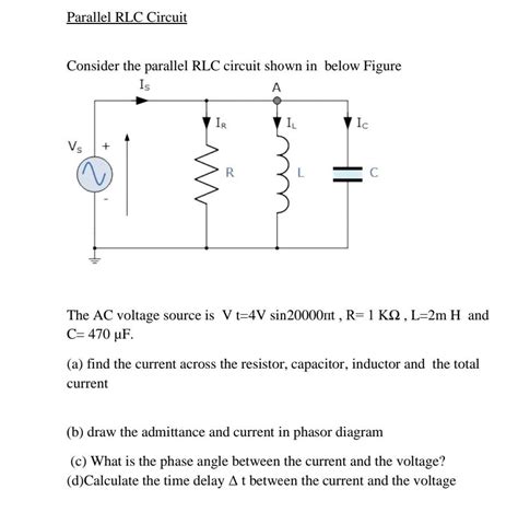 Solved Parallel RLC Circuit Consider The Parallel RLC Chegg Com Solved Parallel RLC Circuit Consider The Parallel RLC Chegg Com