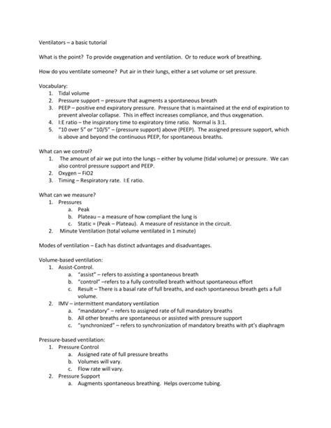 Ventilator Basics