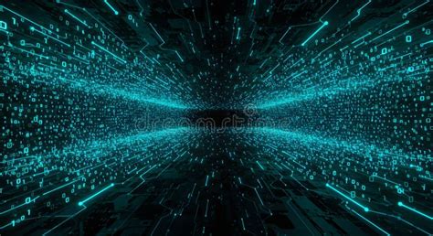 A Futuristic Digital Binary Code Matrix Background Stock Image Image