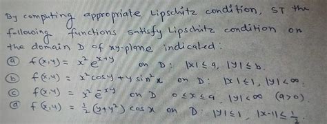 Solved On By Computing Appropriate Lipschitz Condition St