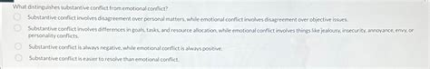 Solved What Distinguishes Substantive Conflict From Solved What Distinguishes Substantive Conflict From