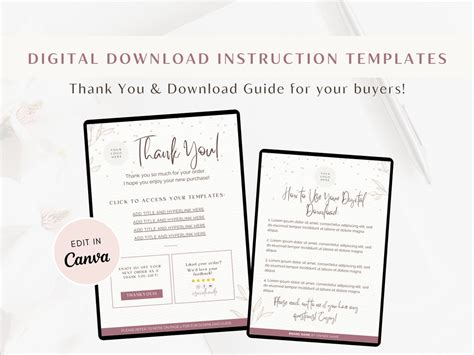 Digital Download Instructions Template Canva Download Guide For Digital Product Sellers
