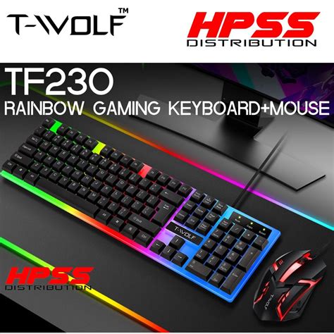 T Wolf Tf230 V1 Gaming Keyboard Mouse Set Rainbow Led Backlight Tf200 G21 G21b Tf230 K511
