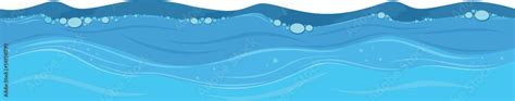 Cartoon Water Surface Horizontal Blue Sea Waves Stock Vector Adobe Stock