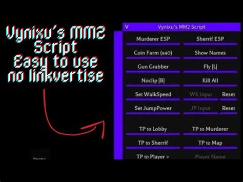 Roblox MM OP Script Mini Showcase Vynixu S OP MM Script Easy To Use YouTube
