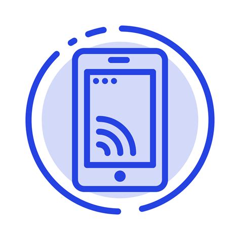 Mobile Cell Wifi Service Blue Dotted Line Line Icon Vector Art At Vecteezy