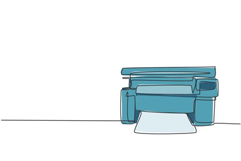 One Single Line Drawing Of Digital Laser Printer For Business Company Electricity Small Home
