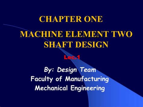 lecture note on shaft design of machine element pptx