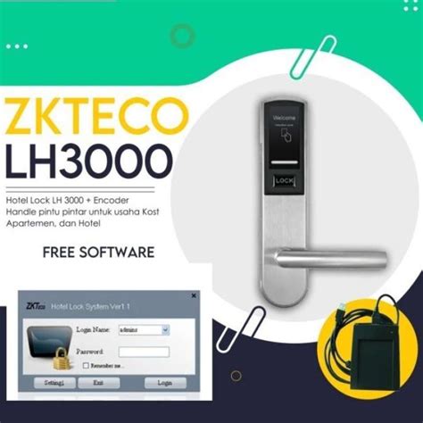 jual hotel lock zkteco lh3000 dengan encoder dan free software di