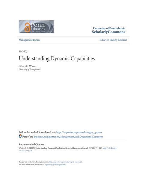 Understanding Dynamic Capabilities Pdf Derivative Concept