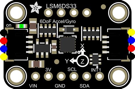 how to use adafruit lsm6ds33 6 dof accel gyro imu pinouts specs