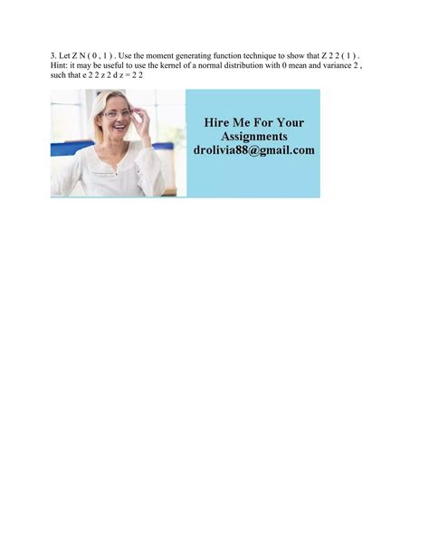 3 Let Zn0 1 Use The Moment Generating Function Technique To Show Tpdf