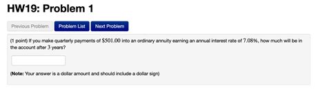 Solved Hw19 Problem 1 Previous Problem Problem List Next