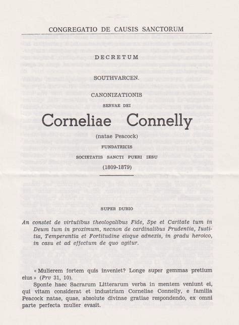 Anniversary Of Naming Cornelia Connelly Venerable Shcj European Province