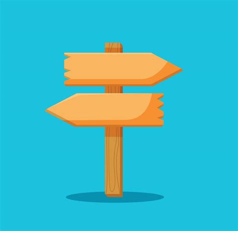 Wooden Sign Board Cartoon Vector Illustration 19946184 Vector Art At