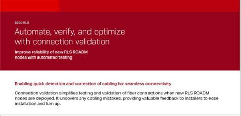 Automate Verify And Optimize With Connection Validation Ciena IN