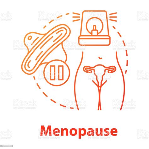 폐경 빨간색 그라데이션 개념 아이콘입니다 클리마테리 한 아이디어 얇은 라인 그림입니다 불임 여성 건강 부인과 생식 시스템 생리 위생 제품 벡터 절연 선도선 도면 0명에 대한