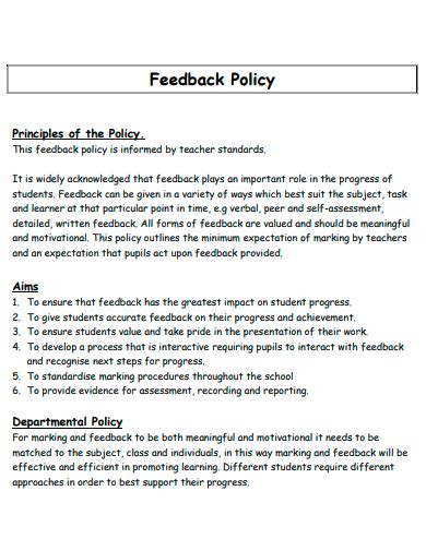 Free 50 Feedback Policy Samples In Pdf Ms Word