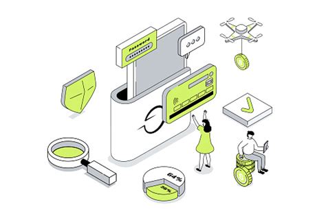 모바일 지갑 앱 웹용 아이소메트리 디자인의 3d 아이소메트릭 개념 온라인 뱅킹 서비스에서 금융 계좌 및 신용 카드를 관리하고 송금하는 사람들 벡터 일러스트 레이 션입니다