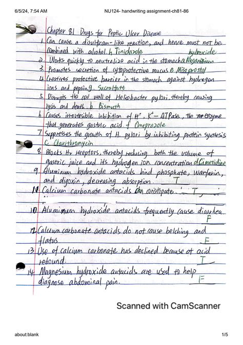 Solution Nu124 Handwriting Assignment Ch81 86 Studypool