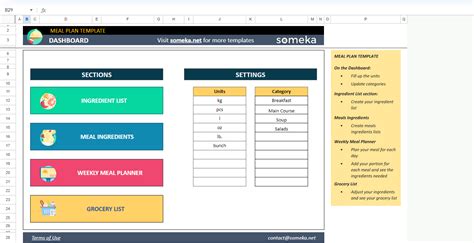 Meal Plan Excel Template
