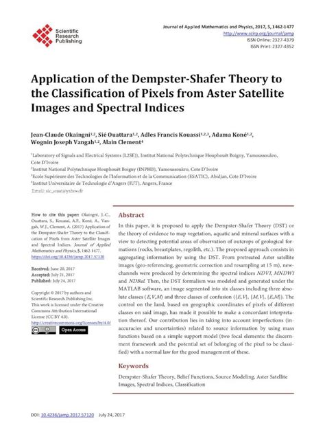 pdf application of the dempster shafer theory to the …through the