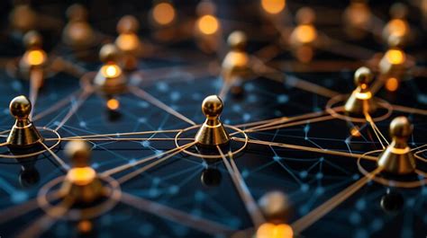 Connecting Ideas And Innovations With A Golden Node In A Digital Network Premium Ai Generated