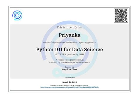 Python Ibm Cognitiveclass Certification Learning Tech Priyanka