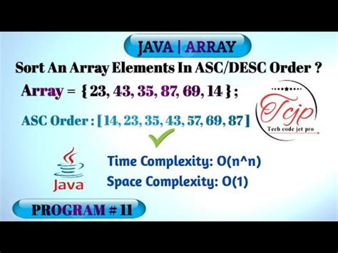 Sort An Array Sort Array Elements How To Sort An Array Java Tech Code Jet Pro YouTube