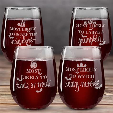 Halloween Wine Glass Halloween Glasses Bulk Halloween Cocktail Glasses