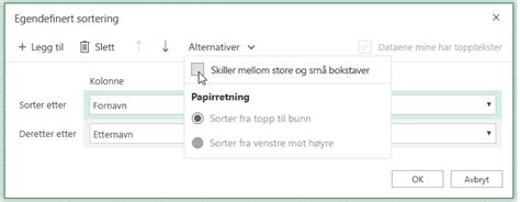 Sortere Data I Et Område Eller En Tabell Støtte For Microsoft
