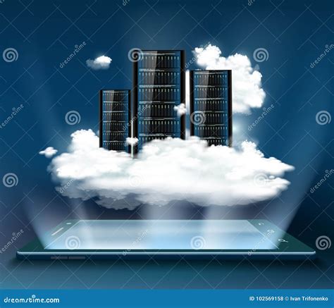 Server For Data Storage Stock Vector Illustration Of Protection