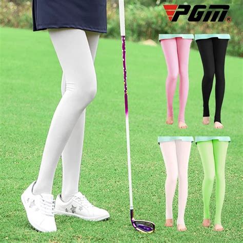 Pgm Women Golf Pants Sports Sunscreen Leggings Girls Ice Silk Stockings