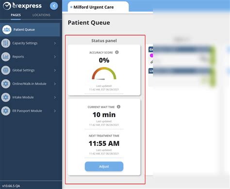 Setting The Status Panel ER Express Client Resources