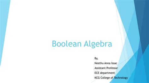 Boolean Algebra Logic And De Morgan Theorem Pptx