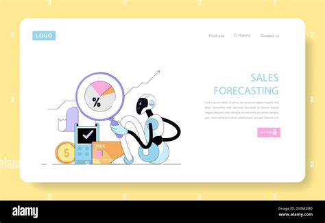 Artificial Intelligence Sales Forecasting Concept Robot Analyzing Financial Growth Chart And