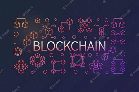 Premium Vector Blockchain Colorful Horizontal Illustration Vector Banner
