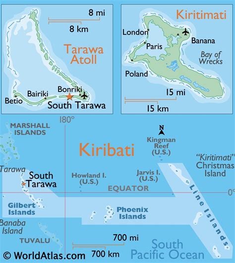 A Map Of Kiribati Maps On The Web