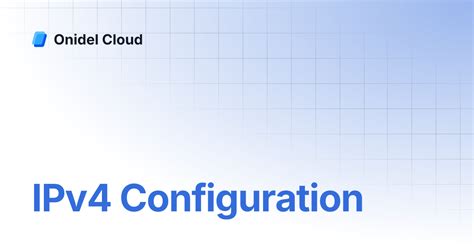 Ipv4 Configuration Onidel Cloud