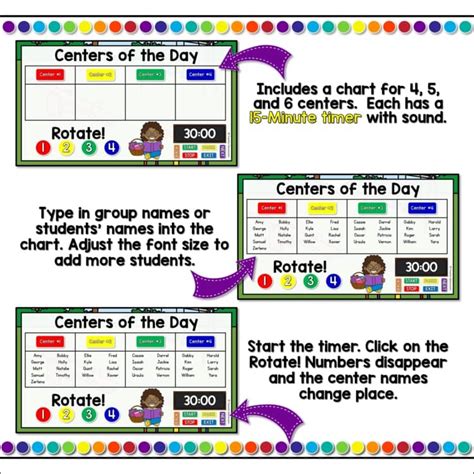 Digital Center Rotation Charts 30 Minute Classroom Management Math Ela