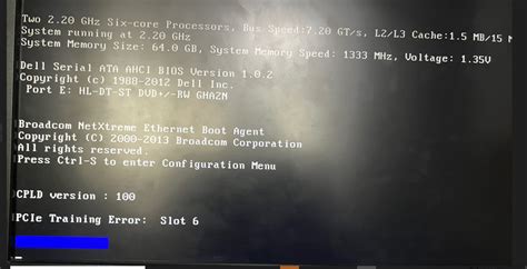 ‎dell Poweredge T320420 Tower Server Pcie Training Error Slot 6