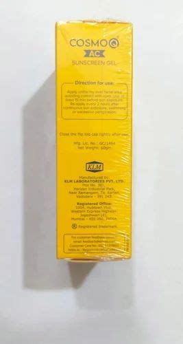 Cosmo Sunscreen Gel Spf 50 Packaging Size 60 Gm At ₹ 352piece In